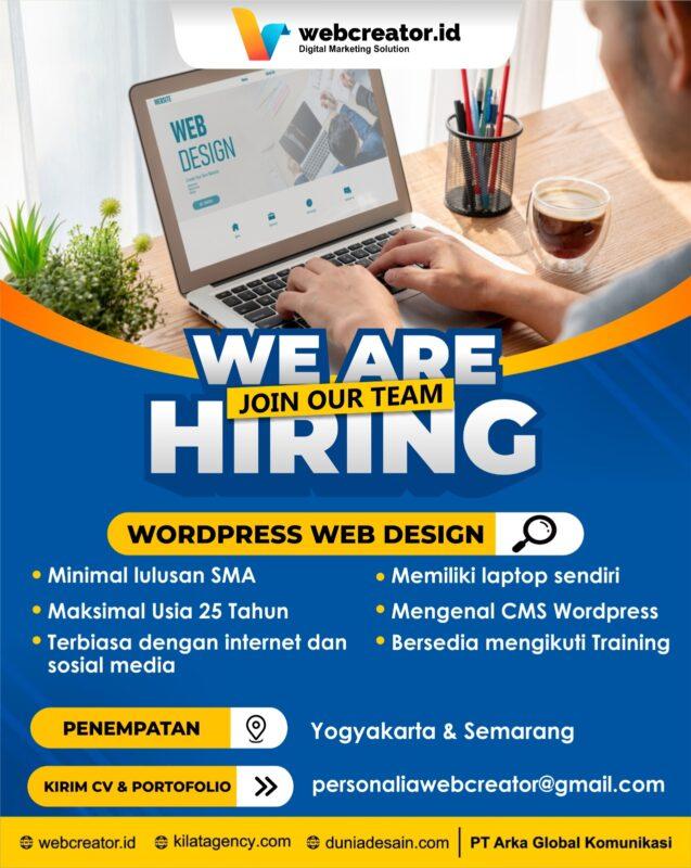 Lowongan Kerja Web Wordpress Desainer di Webcreator.id - LokerSemar.id