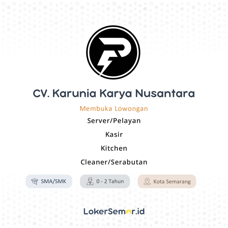 Lowongan Kerja Server/Pelayan - Kasir - Kitchen - Cleaner/Serabutan di ...