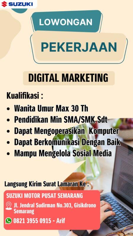 Lowongan Kerja Digital Marketing di PT. Indo Sunmotor Gemilang - LokerSemar.id