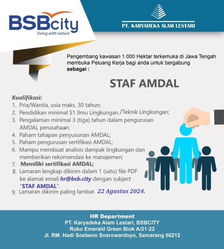 Lowongan Kerja Staf AMDAL di PT. Karyadeka Alam Lestari - LokerSemar.id