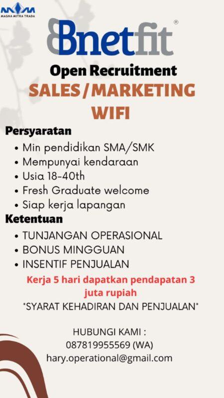 Lowongan Kerja Sales/Marketing Wifi di BNETFIT - LokerSemar.id