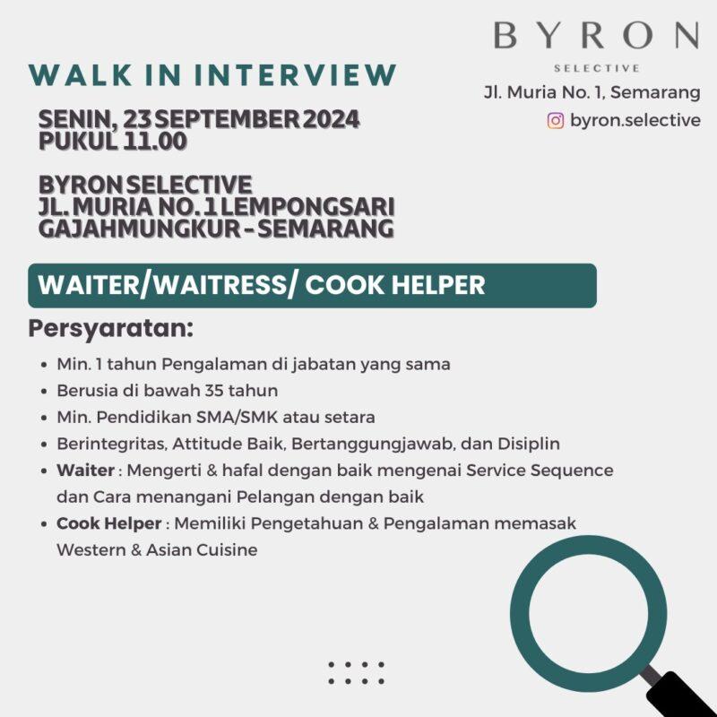 Lowongan Kerja Waiter / Waitress / Cook Helper di Fat Pho & Byron ...
