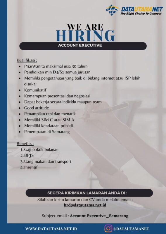 Lowongan Kerja Account Executive di PT. Data Utama Dinamika - LokerSemar.id
