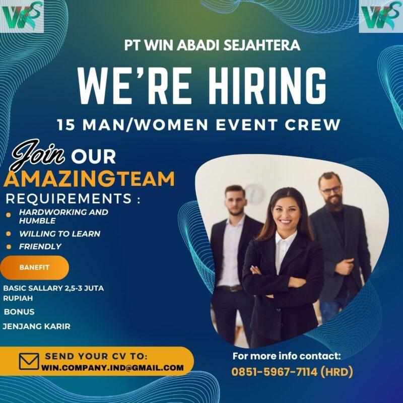 Lowongan Kerja Event Crew di PT. Win Abadi Sejahtera - LokerSemar.id