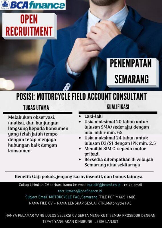 Lowongan Kerja Motorcycle Field Account Consultant di BCA Finance ...