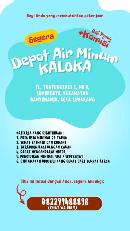 Lowongan Kerja Kurir di Depot Air Minum Kaloka - LokerSemar.id