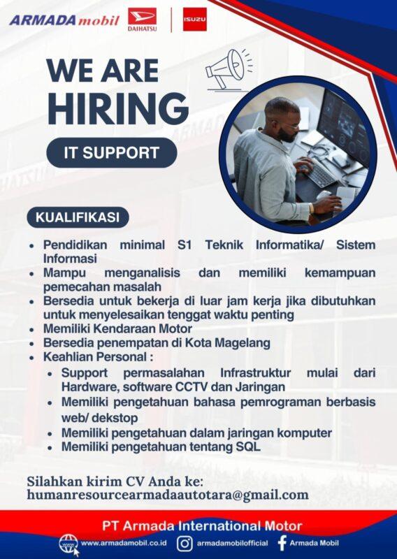 Lowongan Kerja IT Support di PT. Armada International Motor - LokerSemar.id