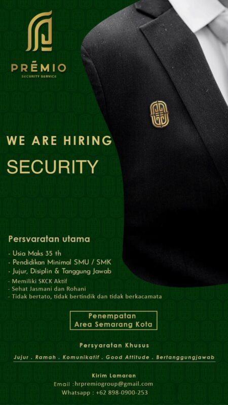Lowongan Kerja Security di PT. Premio Cakra Indonesia - LokerSemar.id