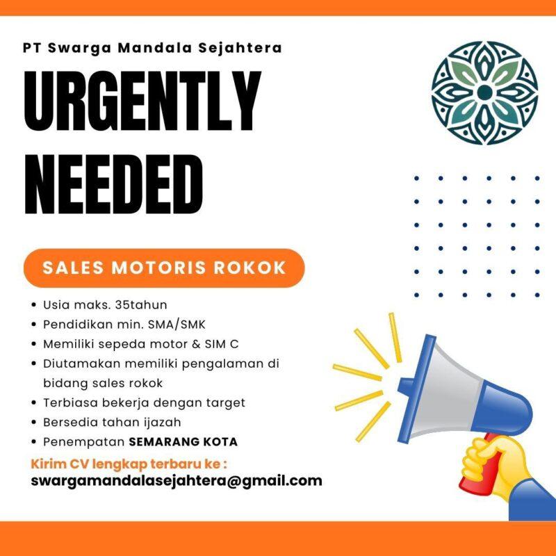 Lowongan Kerja Sales Motoris Rokok di PT. Swarga Mandala Sejahtera ...