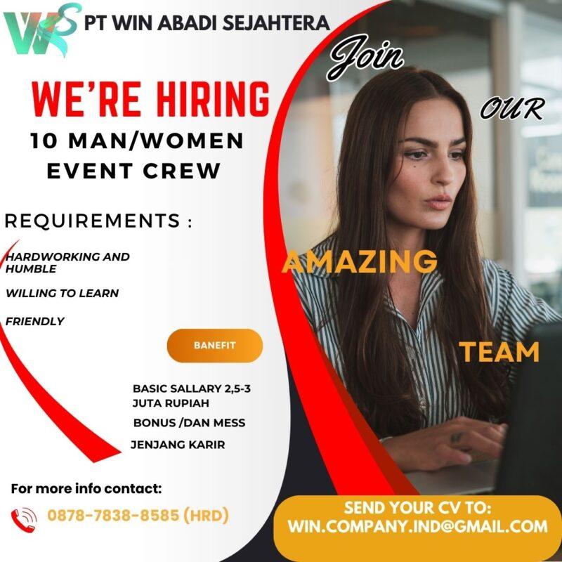 Lowongan Kerja Event Crew di PT. Win Abadi Sejahtera - LokerSemar.id