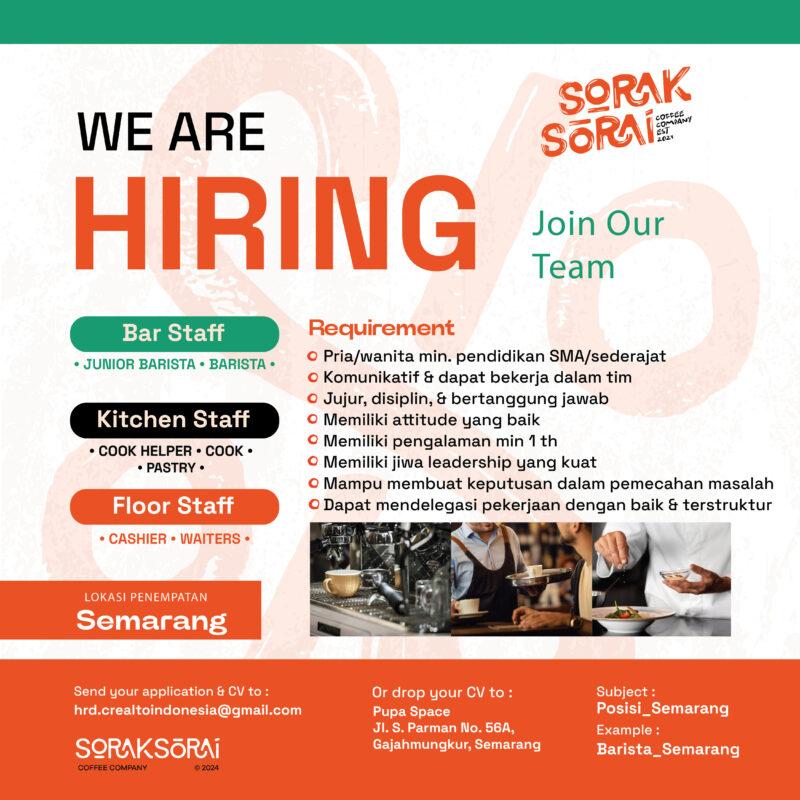Lowongan Kerja Junior Barista - Barista - Cook Helper - Cook - Pastry ...