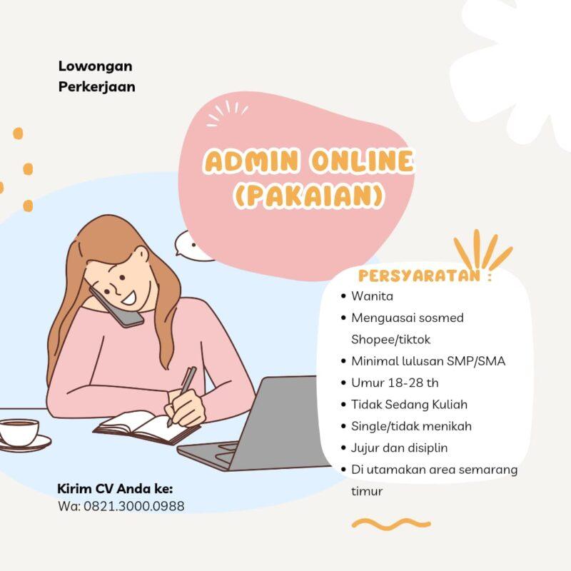 Lowongan Kerja Admin Online (Pakaian) di Alena Store - LokerSemar.id