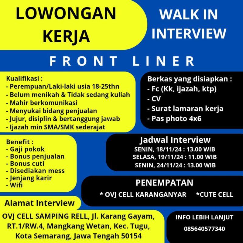 Lowongan Kerja Frontliner di OVJ Cell - LokerSemar.id