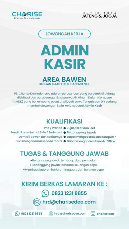 Lowongan Kerja Admin Kasir di PT. Charise Deo Indonesia - LokerSemar.id