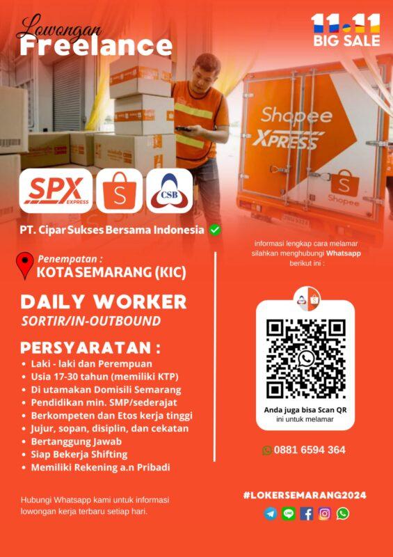 Lowongan Kerja Daily Worker Sortir/In-Outbound di PT. Cipar Sukses ...