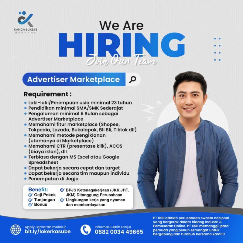 Lowongan Kerja Advertiser Marketplace di PT. Kanca Sukses Bersama - LokerSemar.id