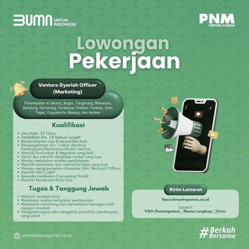 Lowongan Kerja Ventura Syariah Officer (Marketing) di PT. PNM Ventura ...