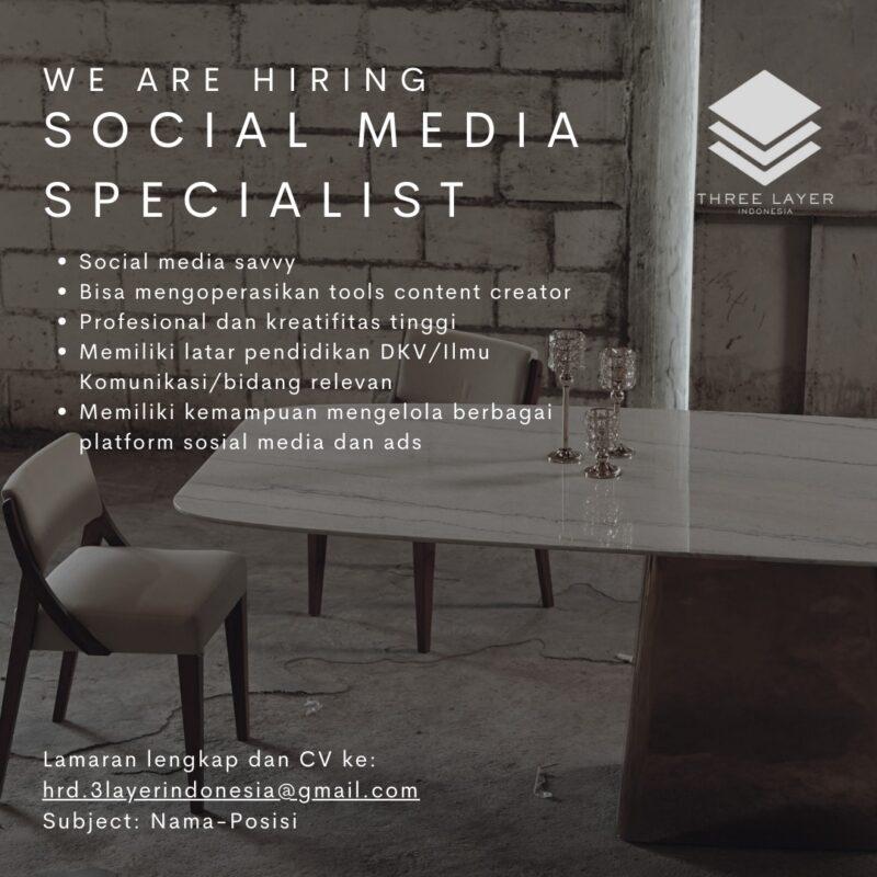 Lowongan Kerja Social Media Specialist di Three Layer Indonesia - LokerSemar.id
