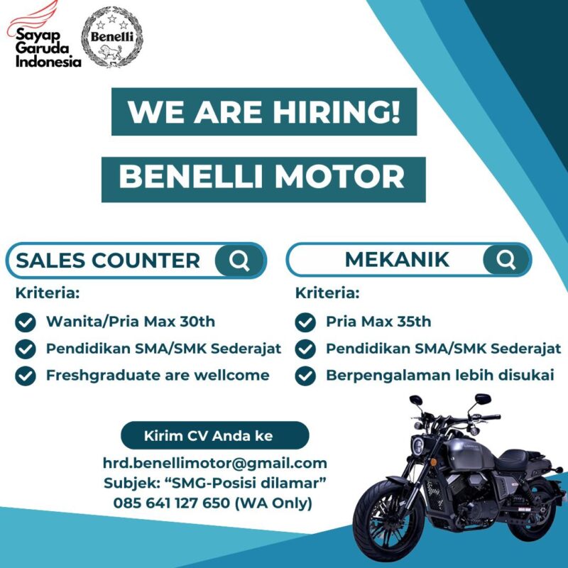 Lowongan Kerja Sales Counter - Mekanik di Benelli Motor - LokerSemar.id