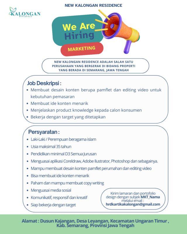Lowongan Kerja Marketing - Keuangan di New Kalongan Residence - LokerSemar.id