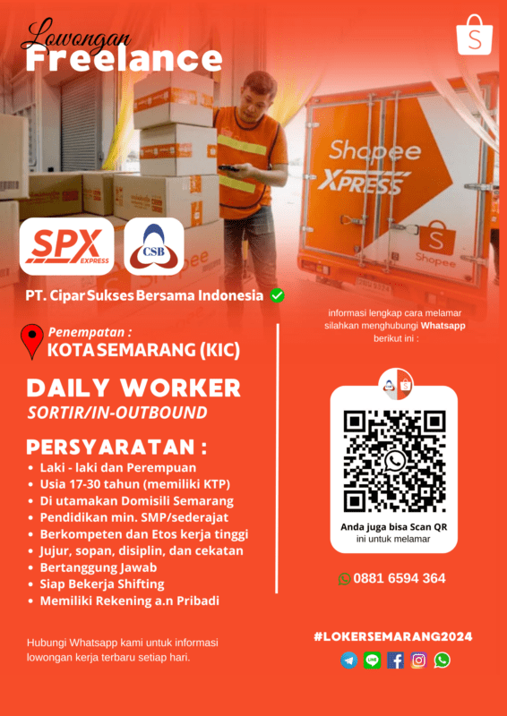 Lowongan Kerja Daily Worker Sortir/In-Outbound di PT. Cipar Sukses ...