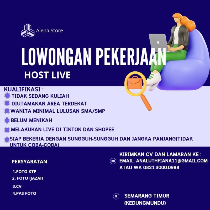 Lowongan Kerja Host Live di Alena Store - LokerSemar.id