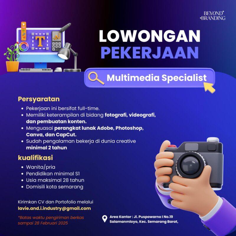 Lowongan Kerja Multimedia Specialist di Beyond Branding Indonesia ...
