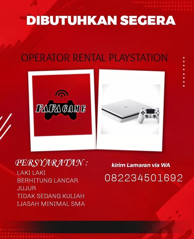 Lowongan Kerja Operator Rental Playstation di Fafa Game - LokerSemar.id