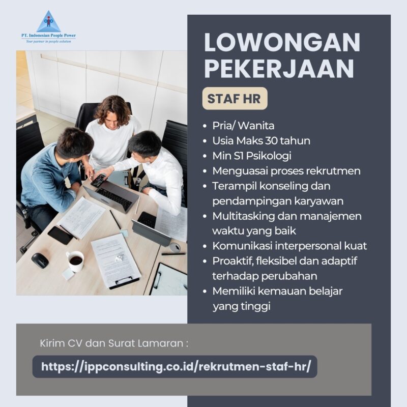Lowongan Kerja Staff HR di PT. Indonesian People Power - LokerSemar.id