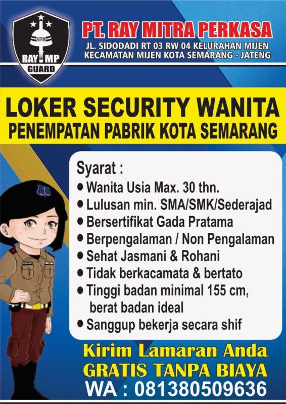 Lowongan Kerja Security Penempatan Pabrik di KIC Semarang - Security ...