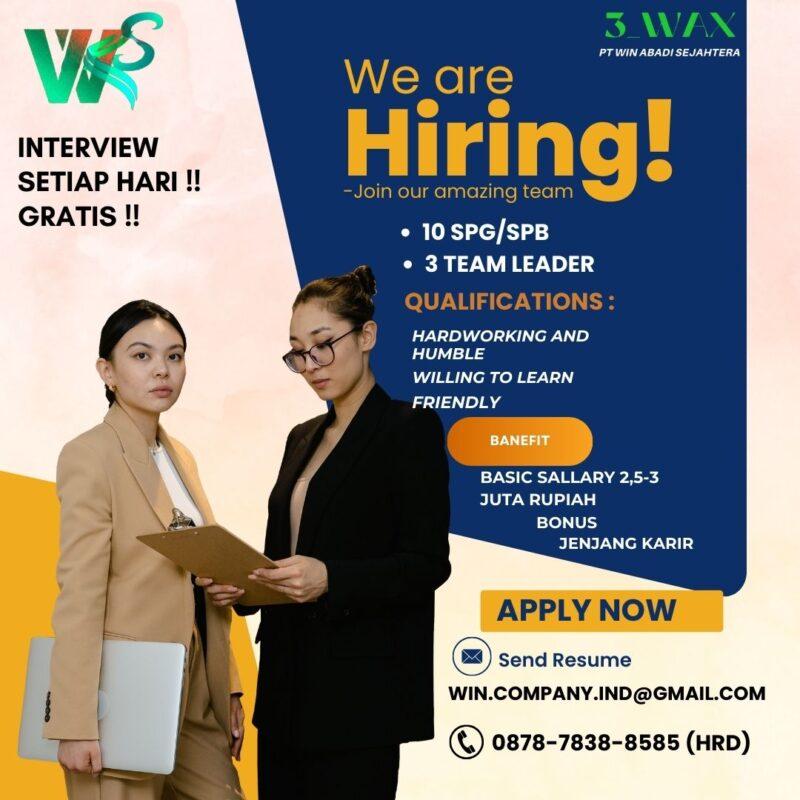 Lowongan Kerja SPG/SPB - Team Leader di PT. Win Abadi Sejahtera ...