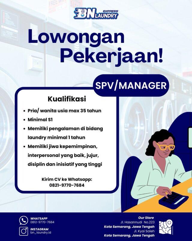 Lowongan Kerja SPV/Manager di BN Laundry Express Semarang - LokerSemar.id