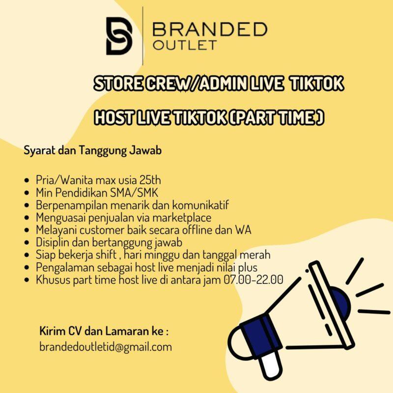 Lowongan Kerja Store Crew/Admin Live Tiktok - Host Live Tiktok (Part ...