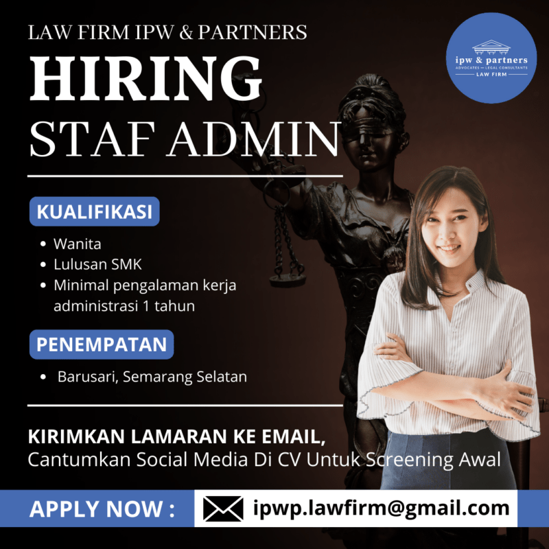 Lowongan Kerja Staf Admin di Law Firm IPW & Partners - LokerSemar.id
