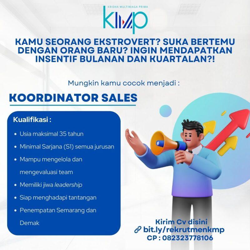 Lowongan Kerja Koordinator Sales - Sales TO - Sales Canvas - Asisten Sales Canvas di PT. Kridha ...