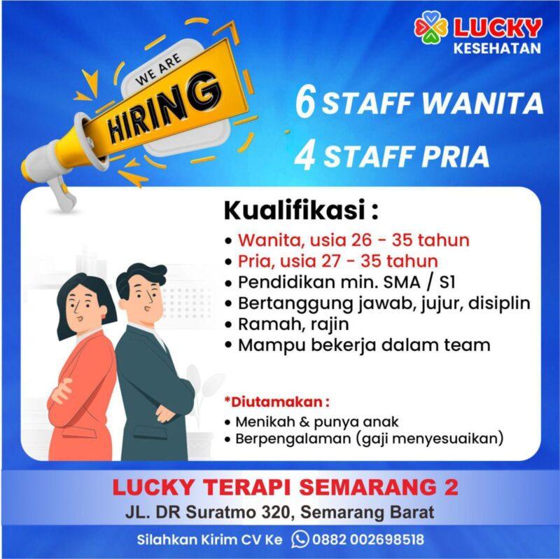 Lowongan Kerja Staf Operasional di Pusat Terapi Lucky - LokerSemar.id