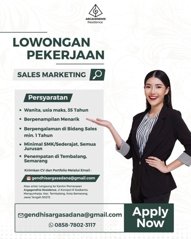 Lowongan Kerja Sales Marketing di Argagendhis Residence - LokerSemar.id