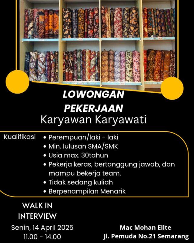Lowongan Kerja Karyawan/Karyawati di Mac Mohan Mode - LokerSemar.id