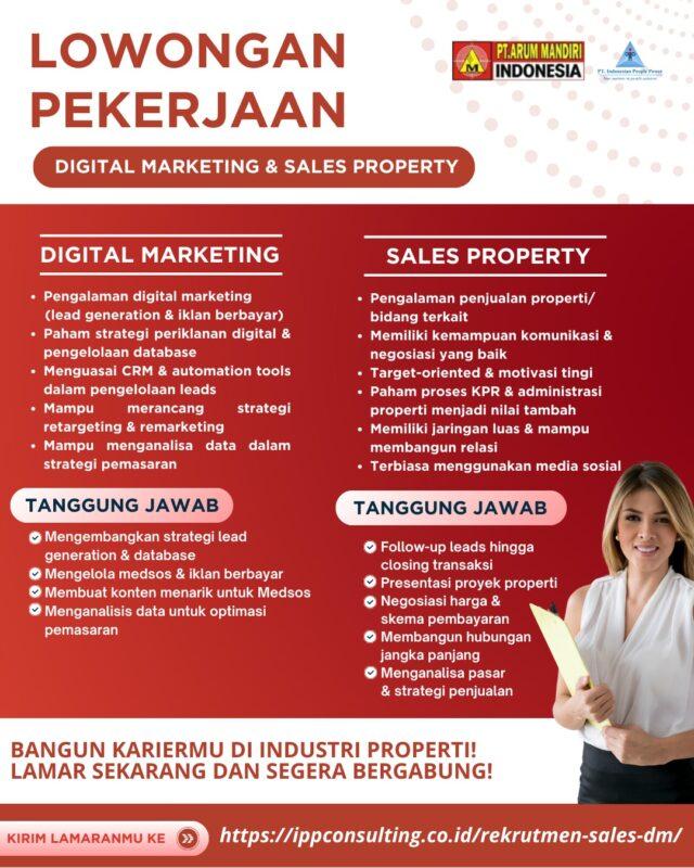 Lowongan Kerja Digital Marketing - Sales di PT. Arum Mandiri Indonesia - LokerSemar.id