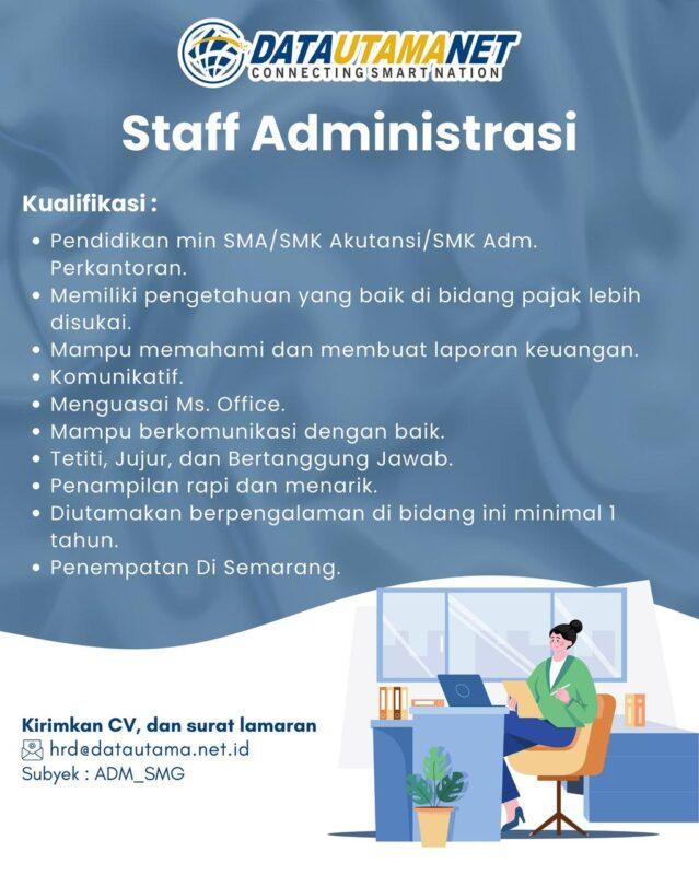 Lowongan Kerja Staff Administrasi di PT. Data Utama Dinamika ...
