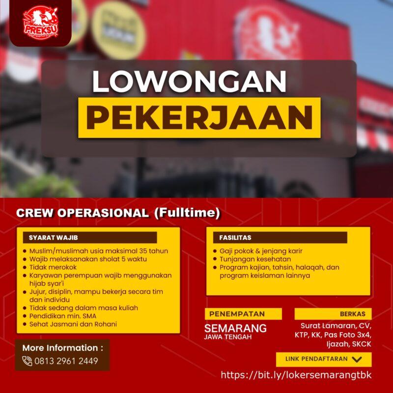 Lowongan Kerja Crew Operasional (Fulltime) di Preksu - LokerSemar.id