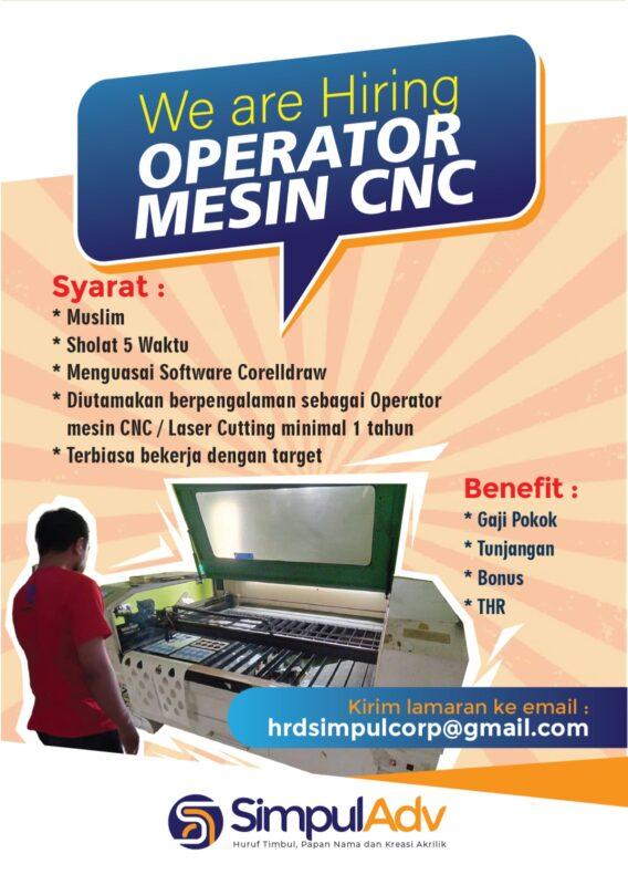 Lowongan Kerja Operator Mesin CNC Laser di Simpul Advertising ...