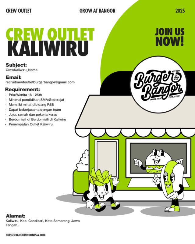 Lowongan Kerja Crew Outlet di Burger Bangor - LokerSemar.id
