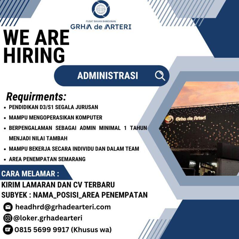 Lowongan Kerja Administrasi - Driver - Tenaga Gudang (KBKB) di Grha De ...