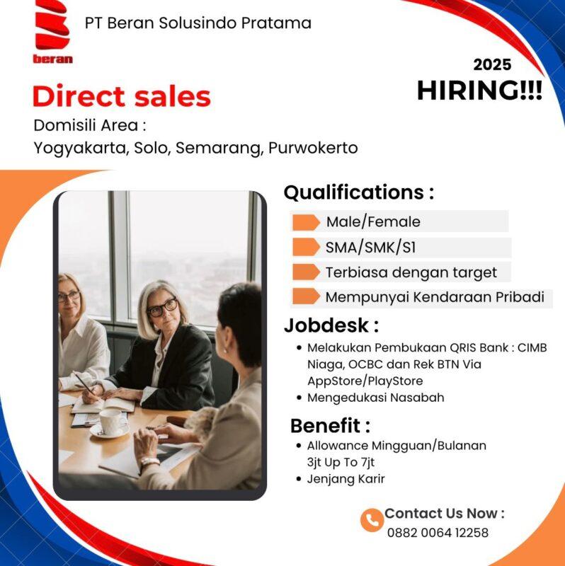 Lowongan Kerja Direct Sales di PT. Beran Solusindo Pratama - LokerSemar.id