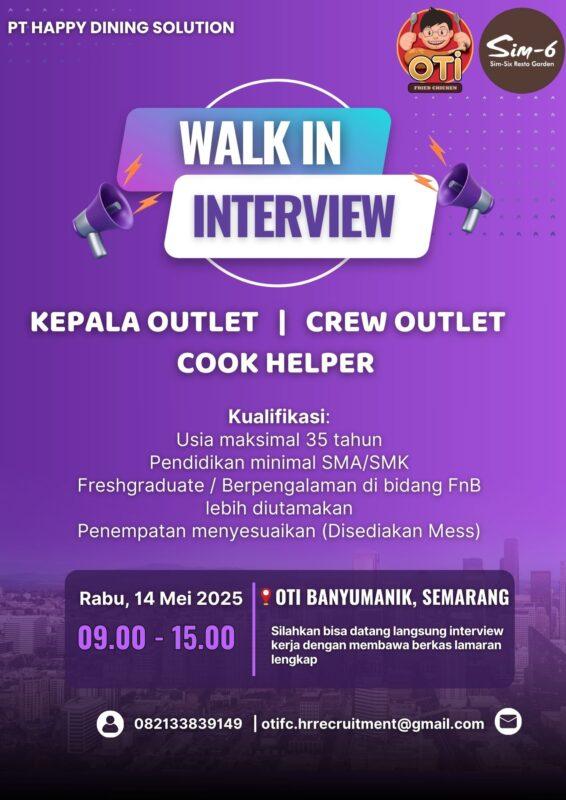 Lowongan Kerja Crew Outlet - Senior Crew Outlet - Kapten Outlet - Cook Helper di PT. Happy ...