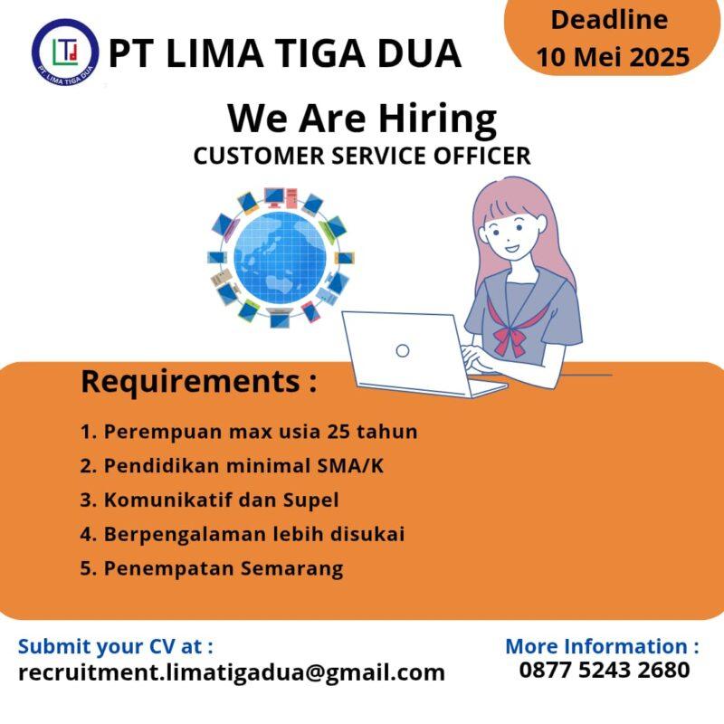 Lowongan Kerja Customer Service Officer - Staff Finance dan Operasional ...