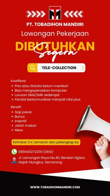 Lowongan Kerja Tele Collection di PT. Tobadihon Mandiri - LokerSemar.id