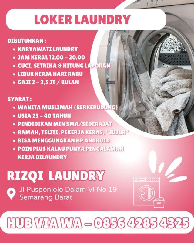 Lowongan Kerja Staff Laundry di Rizqi Laundry - LokerSemar.id