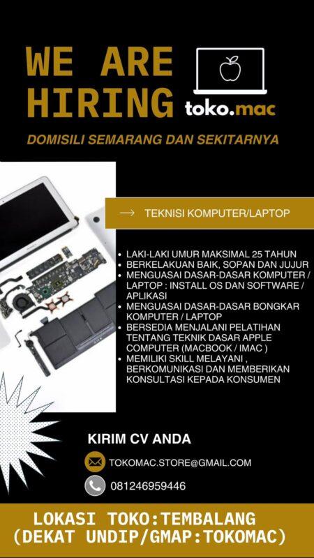 Lowongan Kerja Teknisi Komputer/ Laptop di Tokomac - LokerSemar.id
